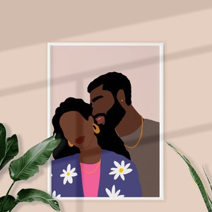 Minimalist Black Couple Wall Art Art INSTANT DOWNLOAD Man & Woman Art Romantic Couple Art ...