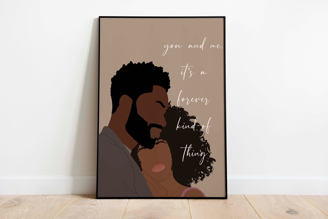 Boho Black Couple Wall Art INSTANT DOWNLOAD Black Love Quote Art Black Girl Art Black Man Art ...