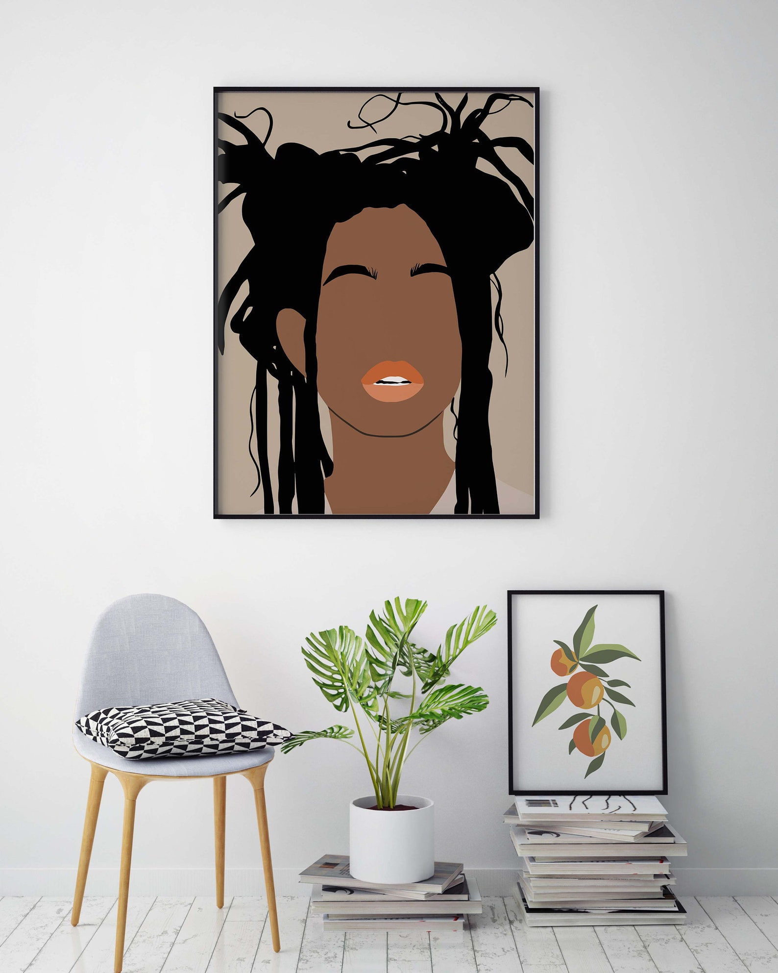 Girl With Dreadlocks Art INSTANT DOWNLOAD Black Woman Wall Art - Etsy