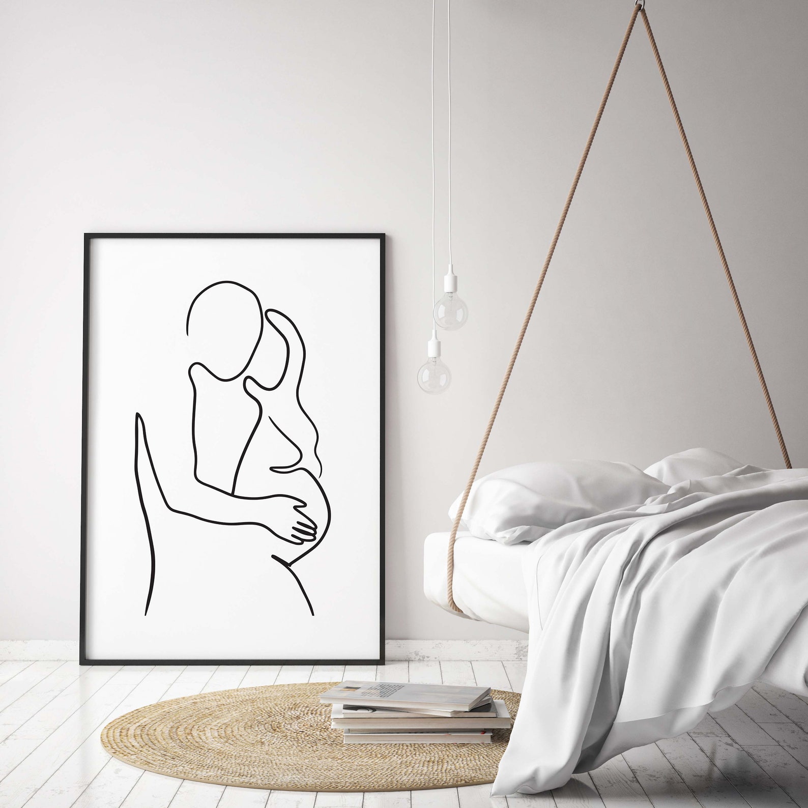 Pregnant Couple Abstract Wall Art Printable Poster Home Decor - Etsy