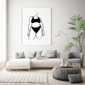 Curvy Woman Art INSTANT DOWNLOAD Body Positivity Art Wall Art Plus Size ...