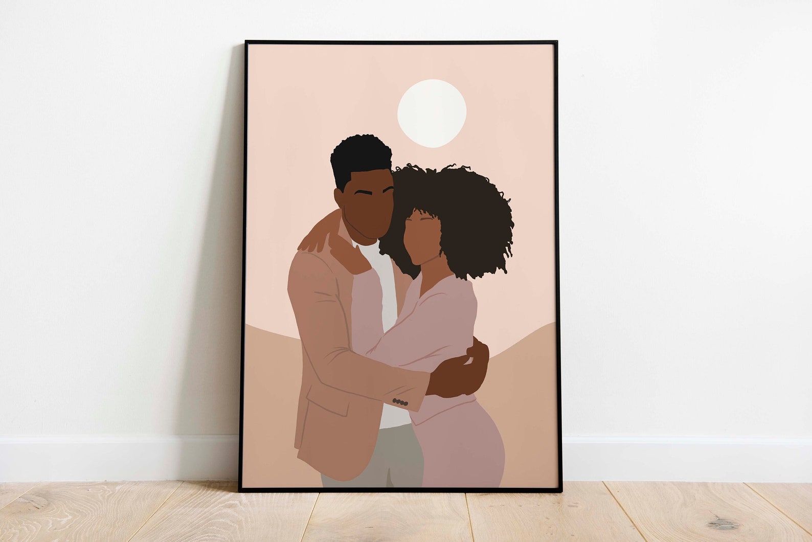Boho Black Couple Wall Art Art INSTANT DOWNLOAD Man and Woman - Etsy