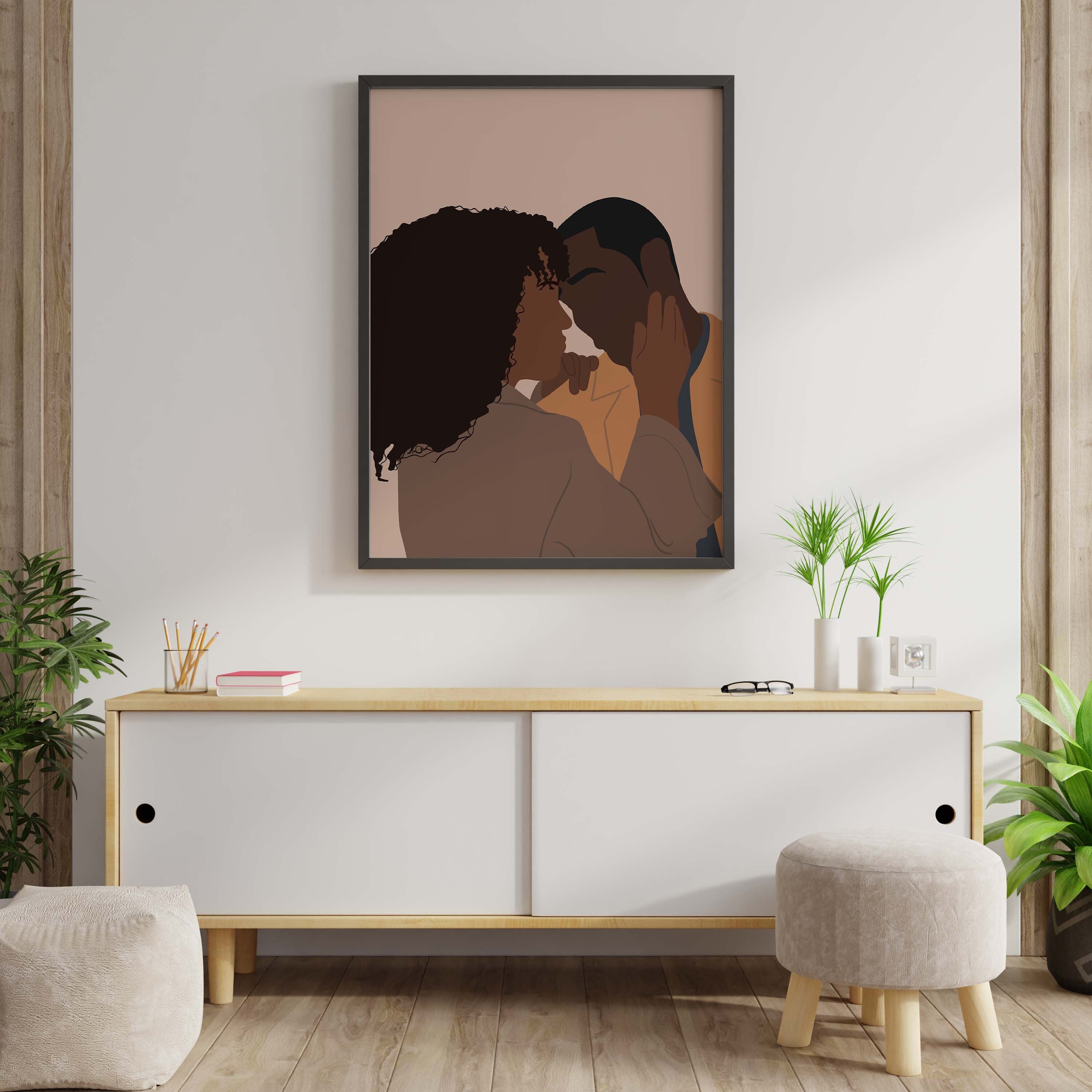 Black Couple Boho Wall Art Art INSTANT DOWNLOAD Man and Woman - Etsy