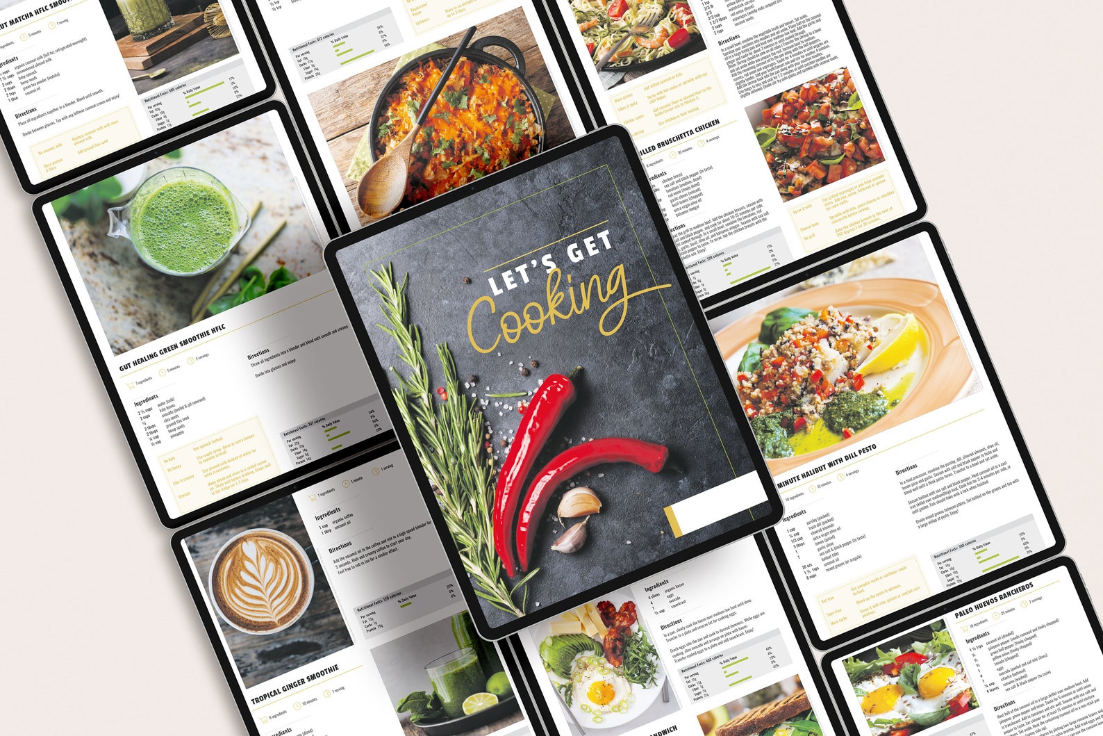 Healthy Recipe Book, Canva Cookbook Template, Indesign Template, Recipe ...