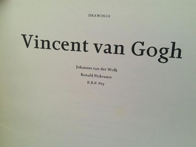 Vincent Van Gogh: Drawings by Van Der Wolk - Pickvance - Pey - Etsy