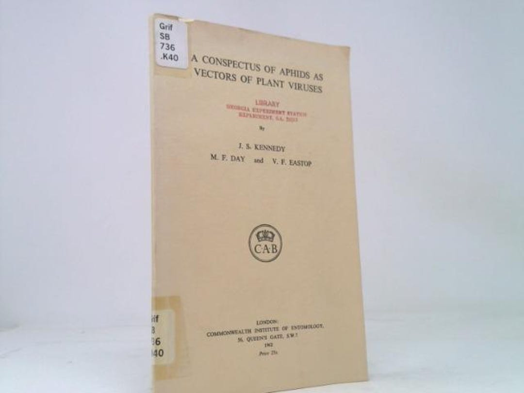 A Conspectus of Aphids as Vectors of Plant Viruses by J. S Kennedy - Etsy