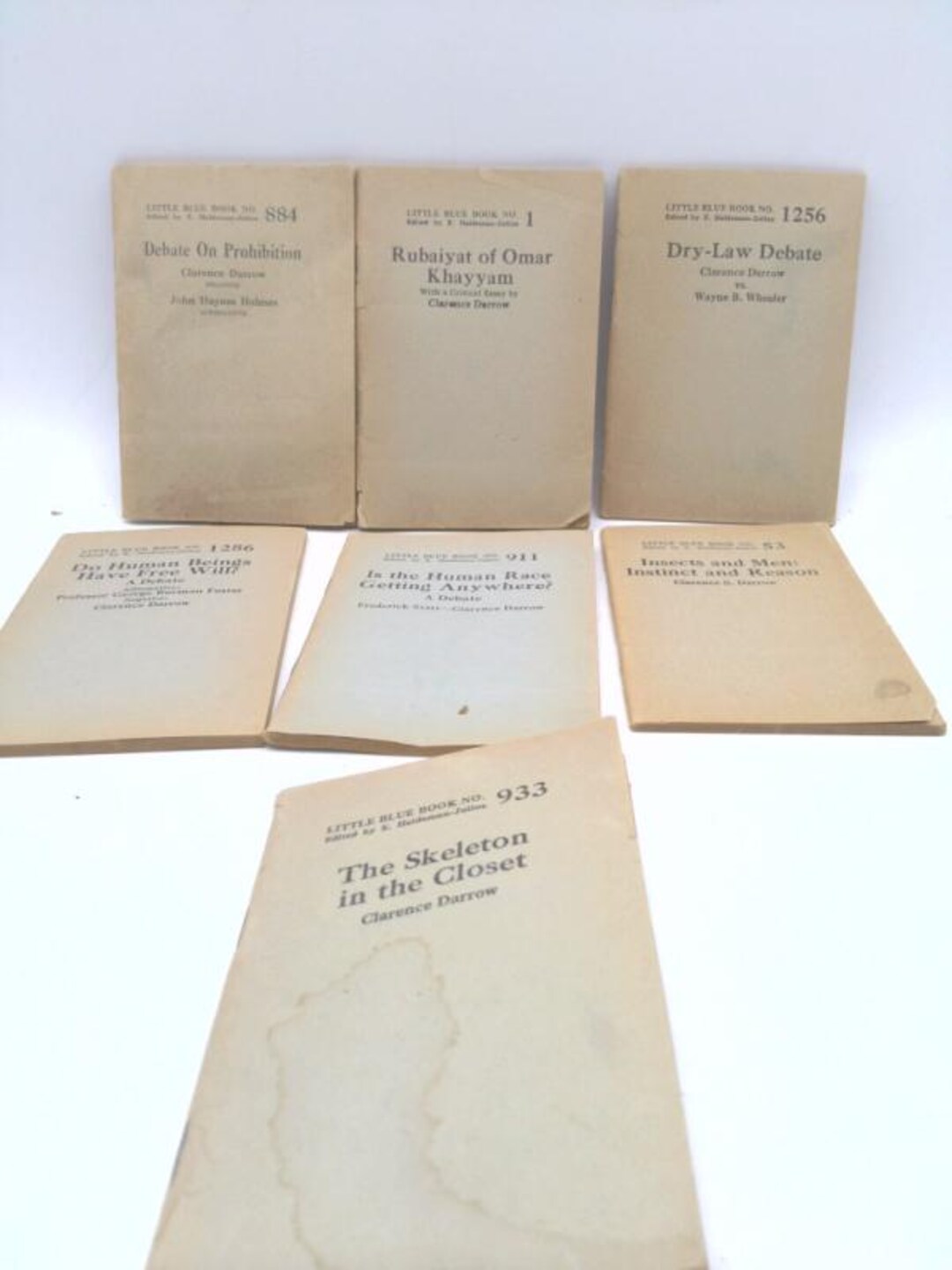Debate on Prohibition: Clarence Darrow Negative, John Haynes Holmes Affirmative, Little Blue ...