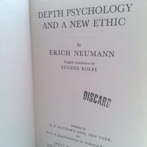 Depth Psychology and a New Ethic by Erich Neumann (1969-08-01) by Erich ...