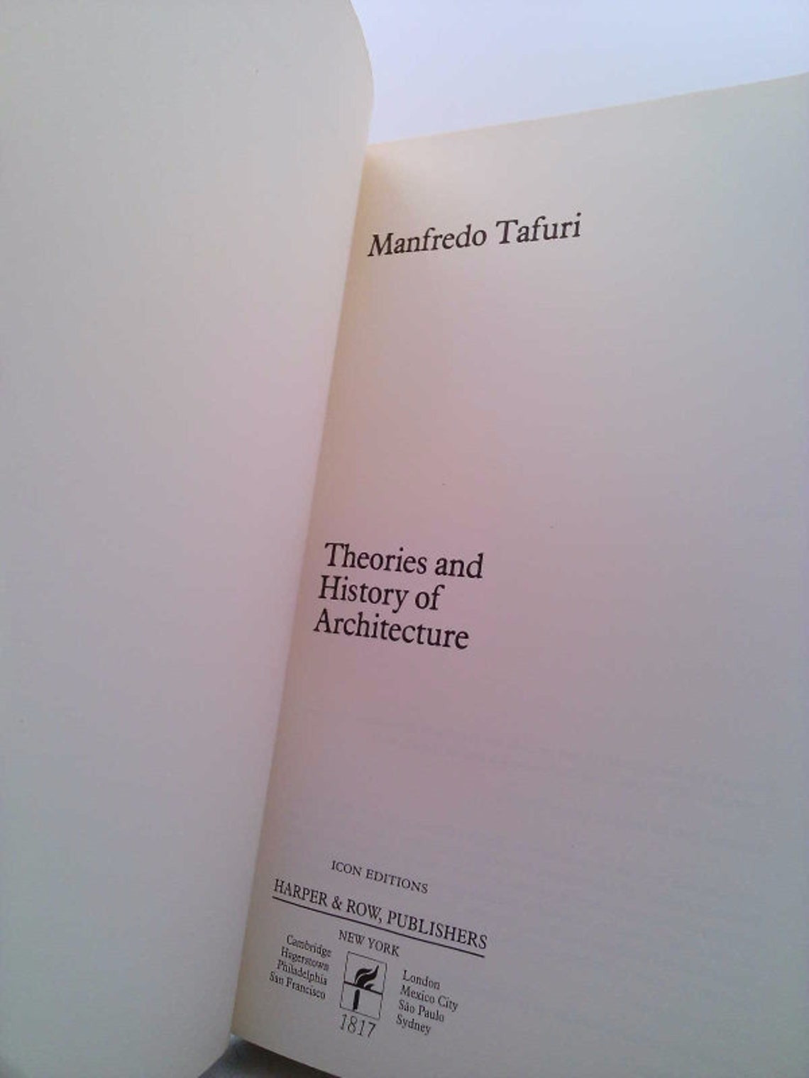 Theories and History of Architecture by Manfredo Tafuri - Etsy