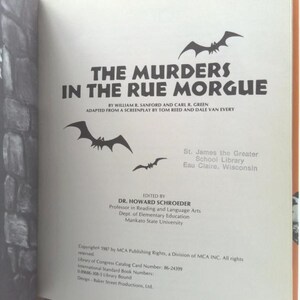 The Murders in the Rue Morgue (monsters Series) by Carl R. Green - Etsy