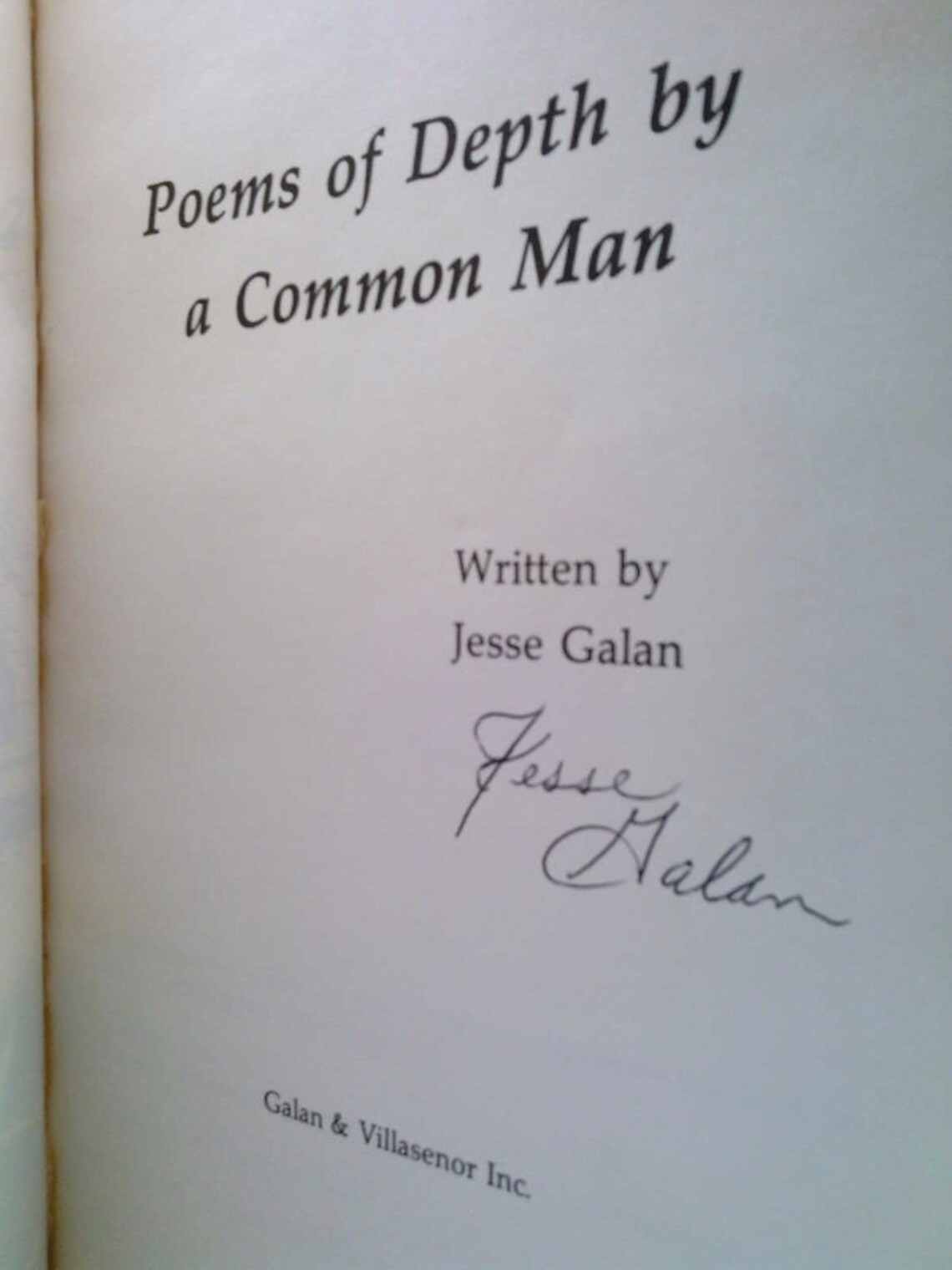 Poems of Depth by a Common Man by Jesse Galan - Etsy
