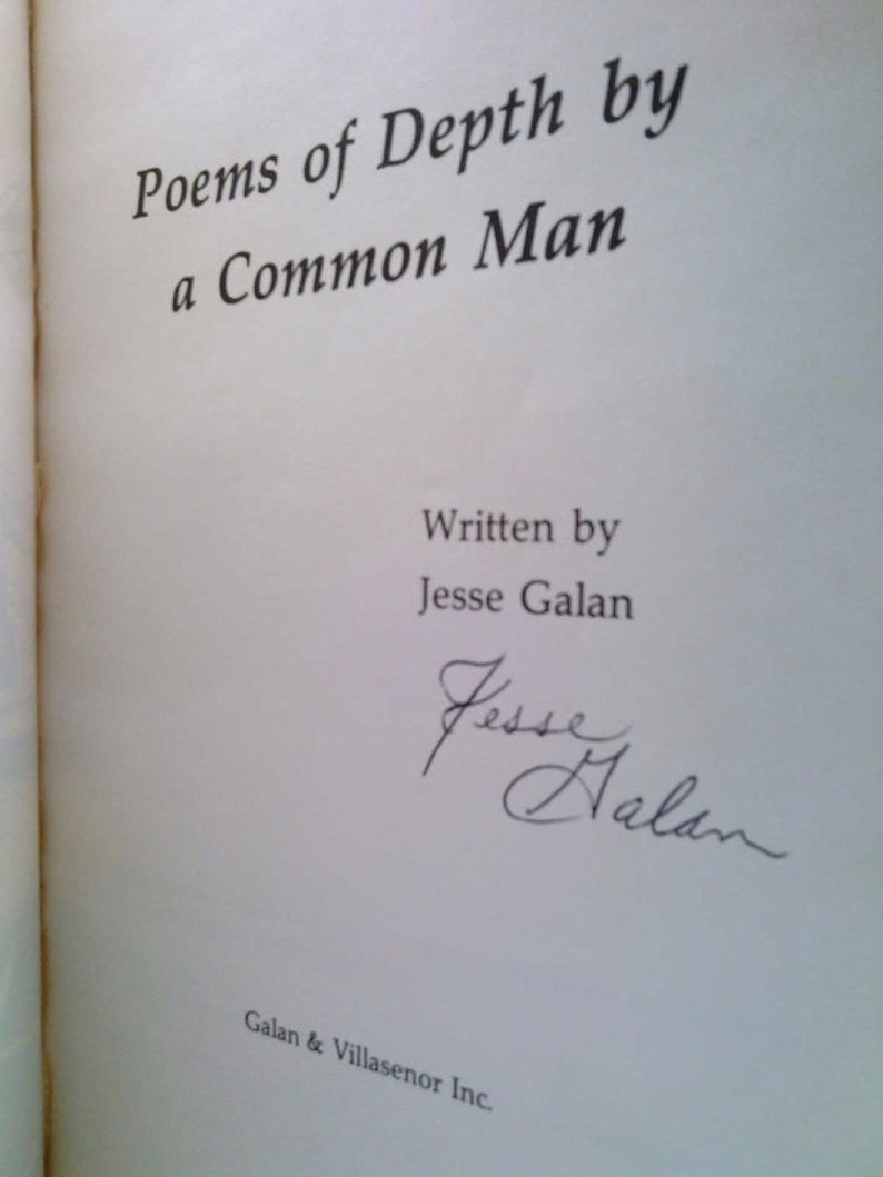 Poems of Depth by a Common Man by Jesse Galan - Etsy