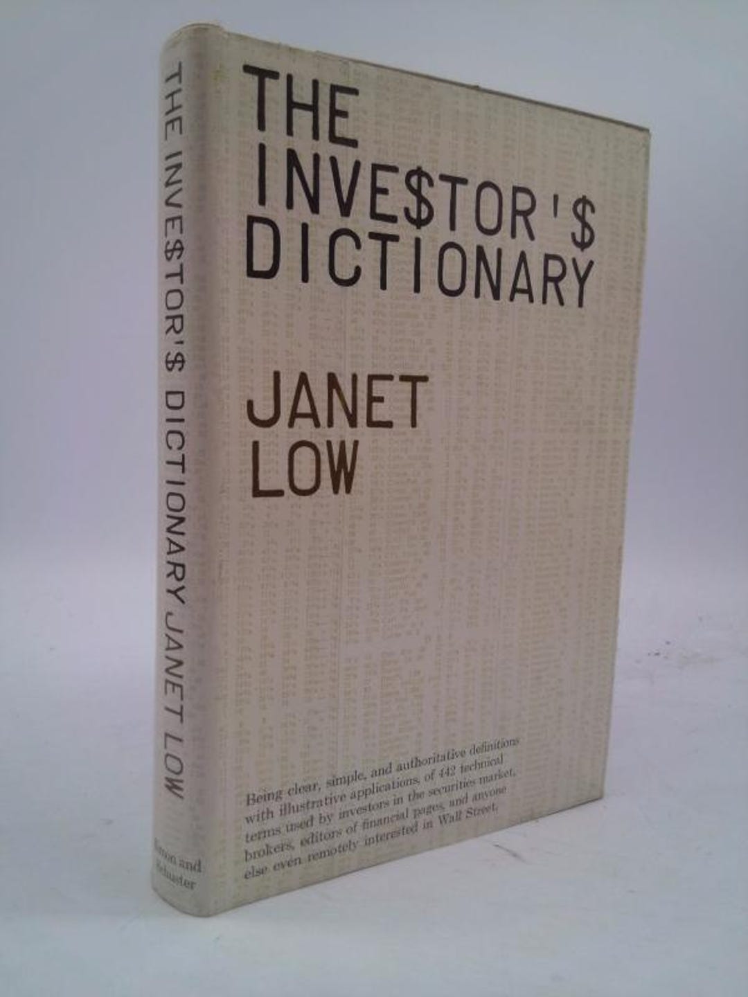 The Investor's Dictionary by Janet Low- - Etsy