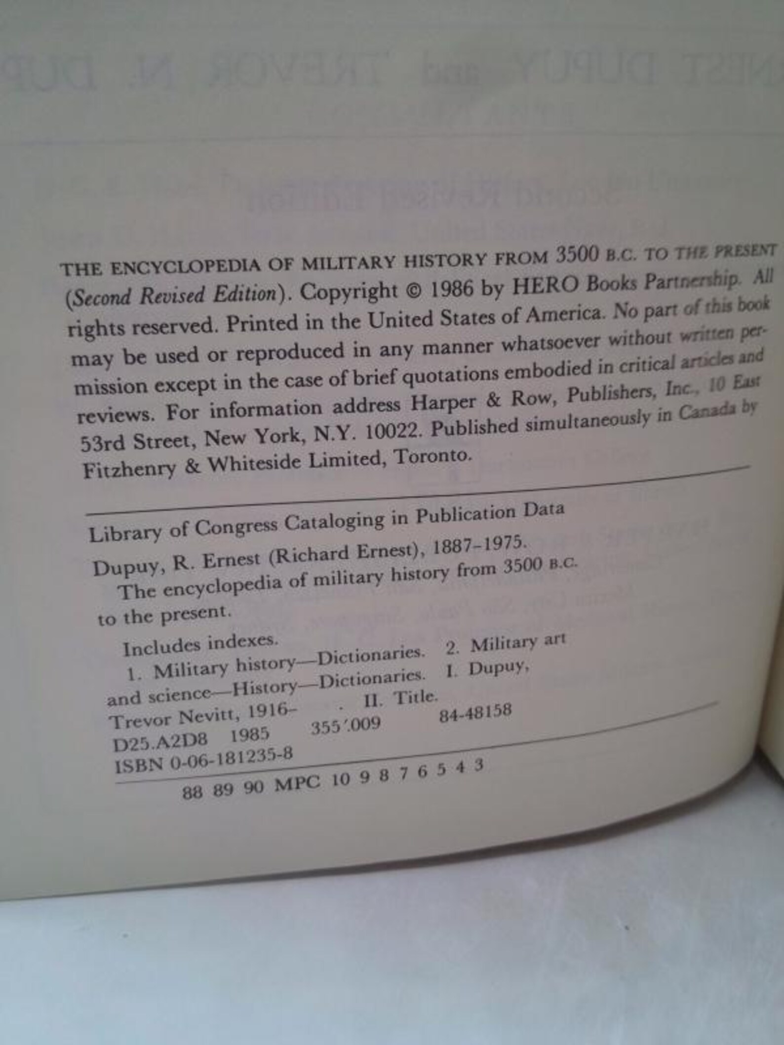 The Encyclopedia of Military History From 3500 B.C. to the Present, 2nd ...