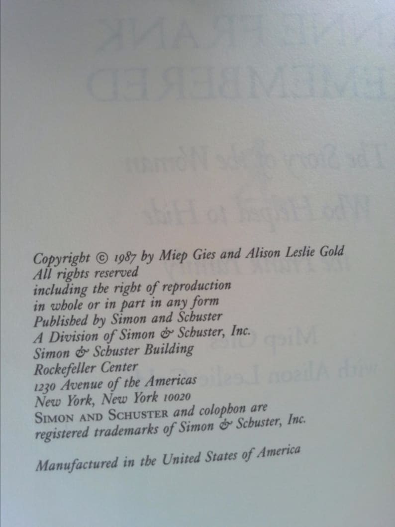 Anne Frank Remembered the Story of Miep Gies Who Helped to Hide the ...