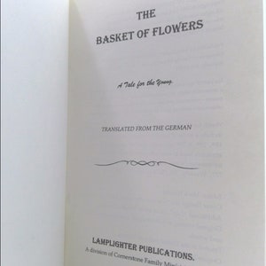 The Basket of Flowers: A Tale for the Young by Christoph Von Schmid - Etsy