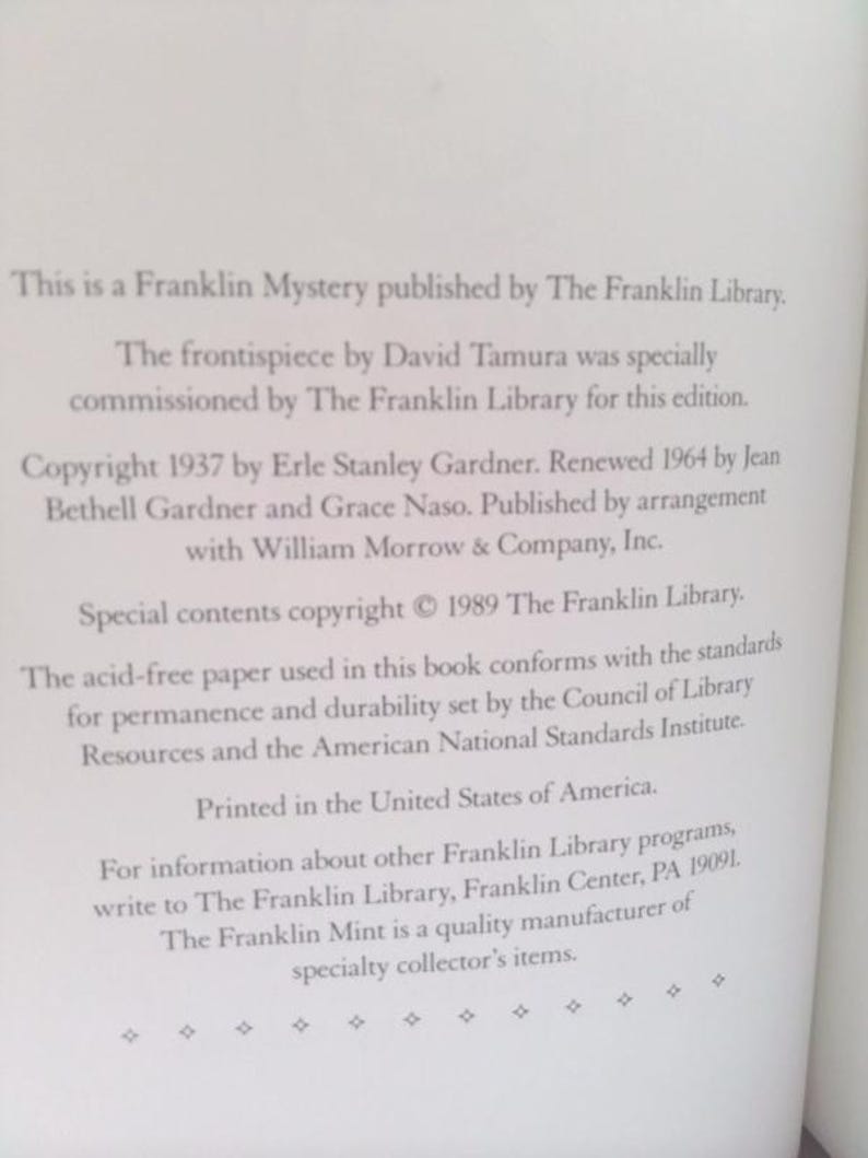 The D.A. Calls It Murder (franklin Library of Mystery Masterpieces) by ...