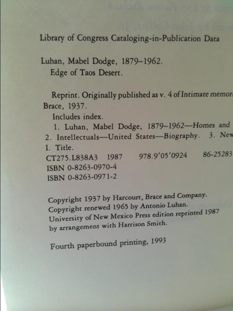 Edge of Taos Desert: an Escape to Reality by Mabel Dodge Luhan - Etsy