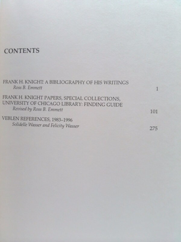 Frank H. Knight and Thornstein B. Veblen: Archival and Bibliographical ...