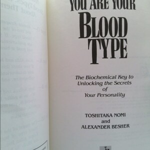 You Are Your Blood Type by Toshitaka Nomi - Etsy