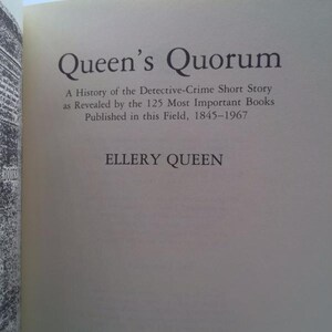 Queen's Quorum: A History of the Detective-crime Short Story as ...