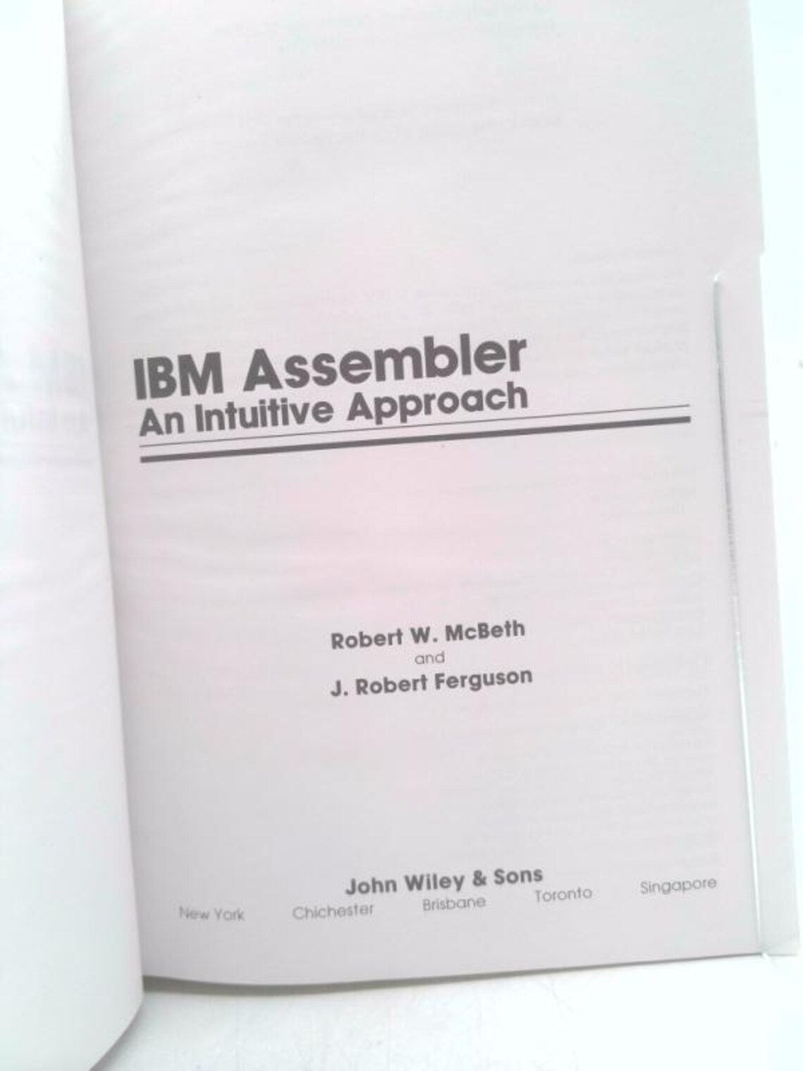 Ibm? Assembler: an Intuitive Approach by Robert W. Mcbeth - Etsy