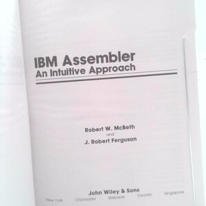 Ibm? Assembler: an Intuitive Approach by Robert W. Mcbeth - Etsy
