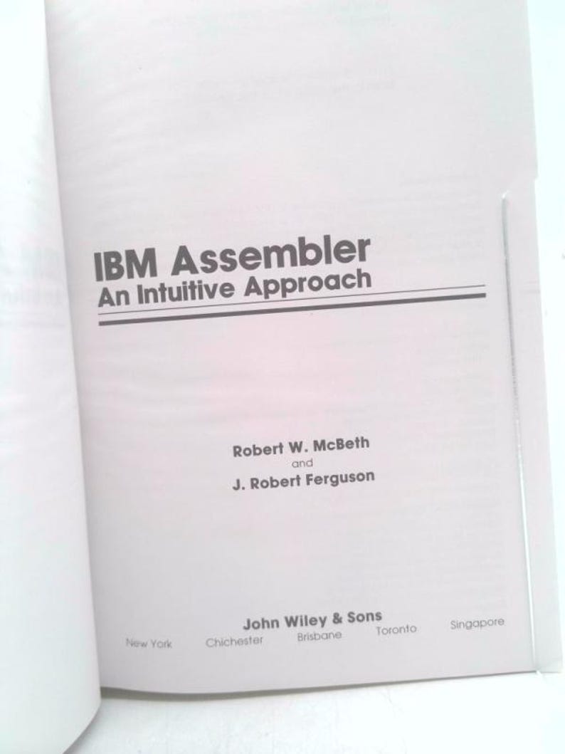Ibm? Assembler: an Intuitive Approach by Robert W. Mcbeth - Etsy