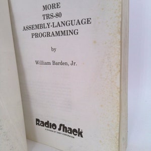 More Trs-80 Assembly-language Programming by William T Barden - Etsy