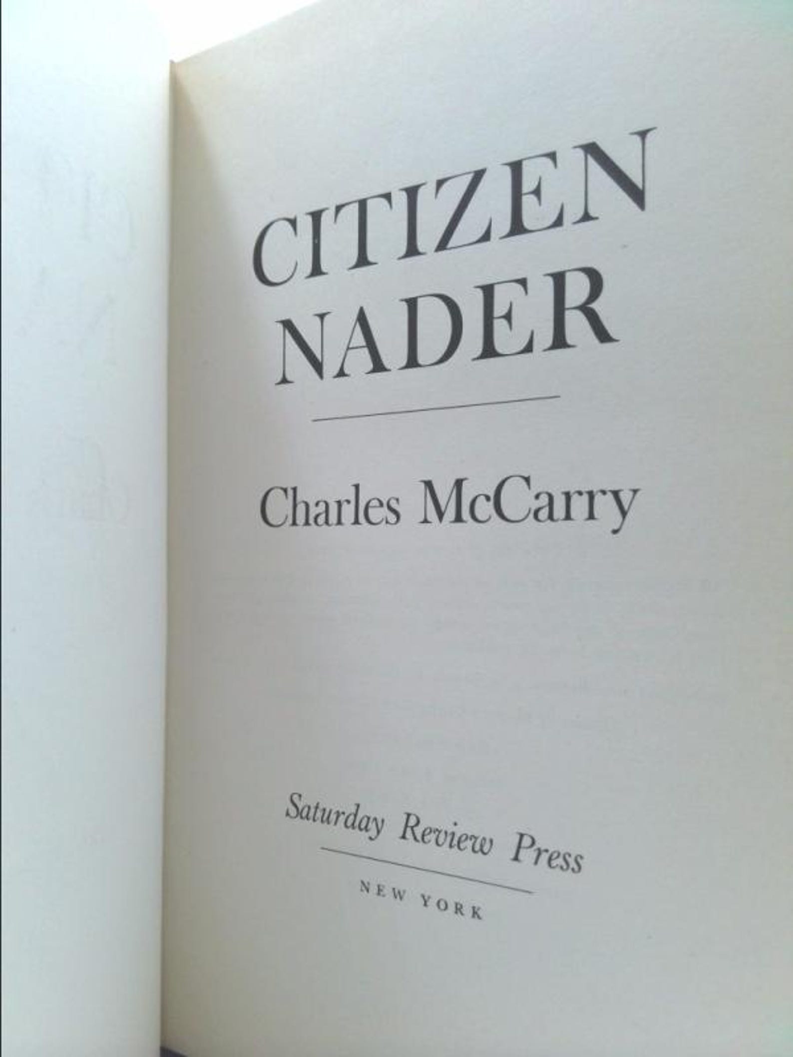 Citizen Nader. by Charles Mccarry - Etsy