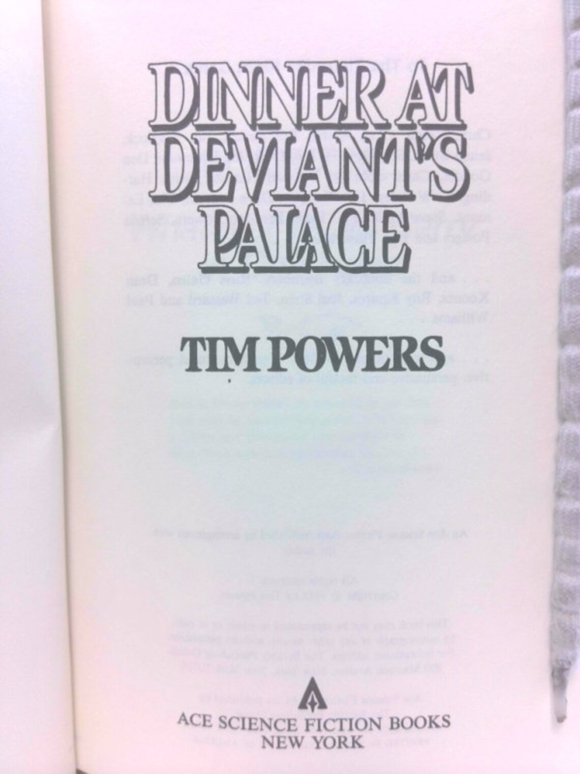 Dinner at the Deviant's Palace by Tim Powers - Etsy