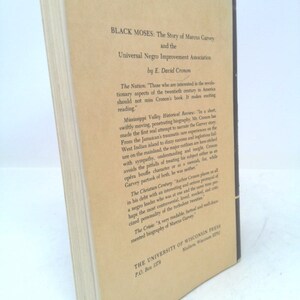 Black Moses: the Story of Marcus Garvey by Edmund David Cronon - Etsy