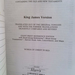 Holy Bible,kjv, Giant Print, Red Letter Edition, Concordance Leather ...