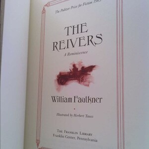 Rare Franklin Library ~ the Reivers ~ William Faulkner ~ 1983 ...