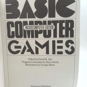 Basic Computer Games: Microcomputer Edition by David H. Ahl - Etsy
