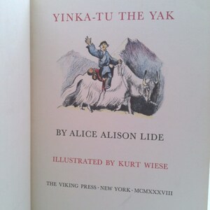 Yinka-tu the Yak by Alice Alison Lide - Etsy