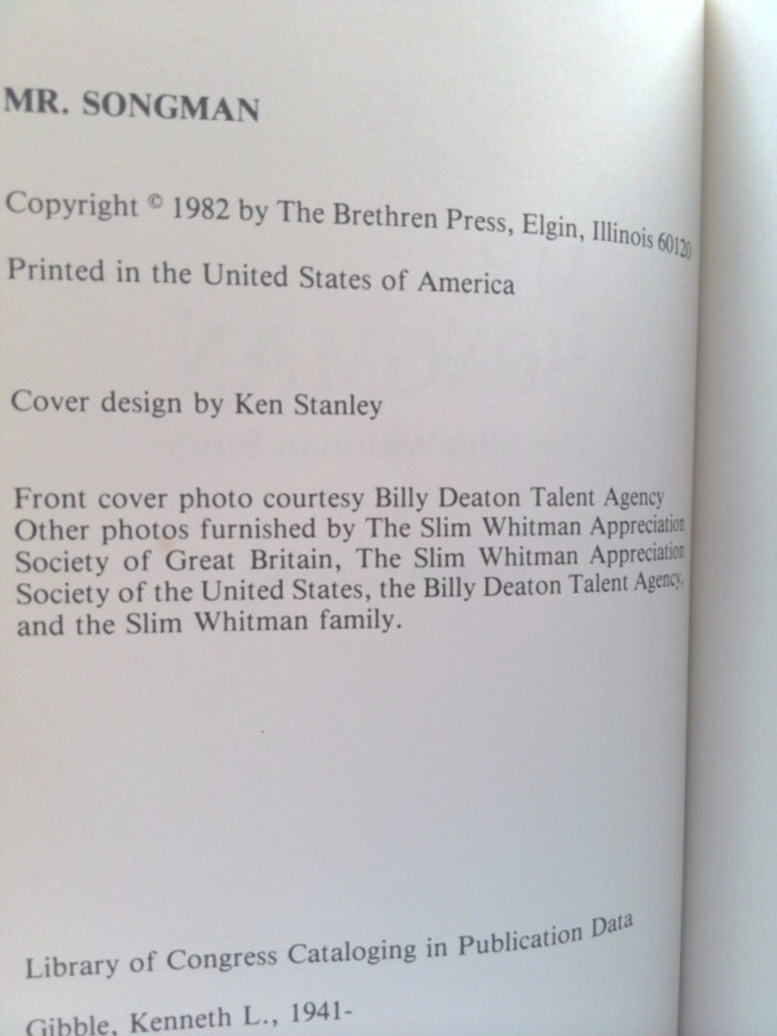 Mr. Songman: the Slim Whitman Story by Kenneth L Gibble - Etsy