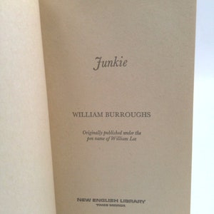 Junkie. by William S. BURROUGHS - Etsy