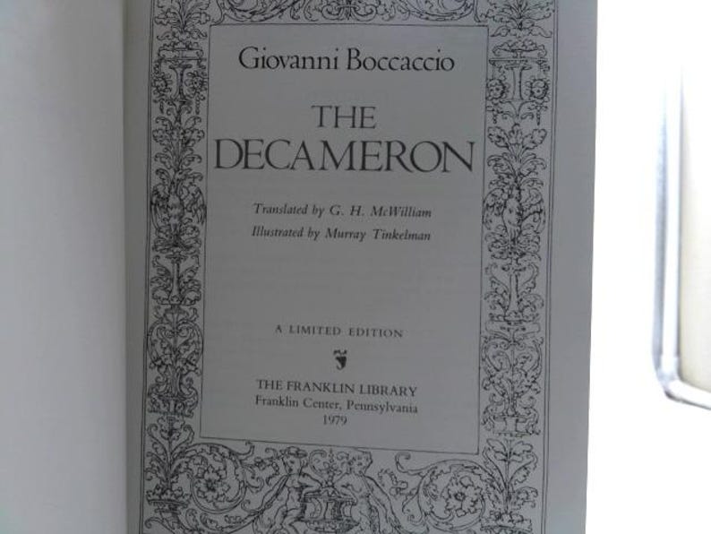 The Decameron Franklin Library by Giovanni Boccaccio - Etsy