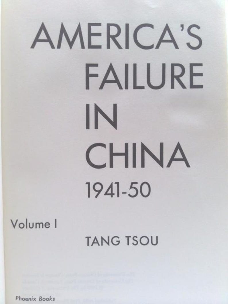 America's Failure in China, 1941-50 by Tang Tsou - Etsy