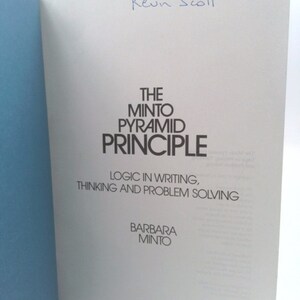 The Minto Pyramid Principle: Logic in Writing, Thinking, & Problem Solving by Barbara Minto - Etsy