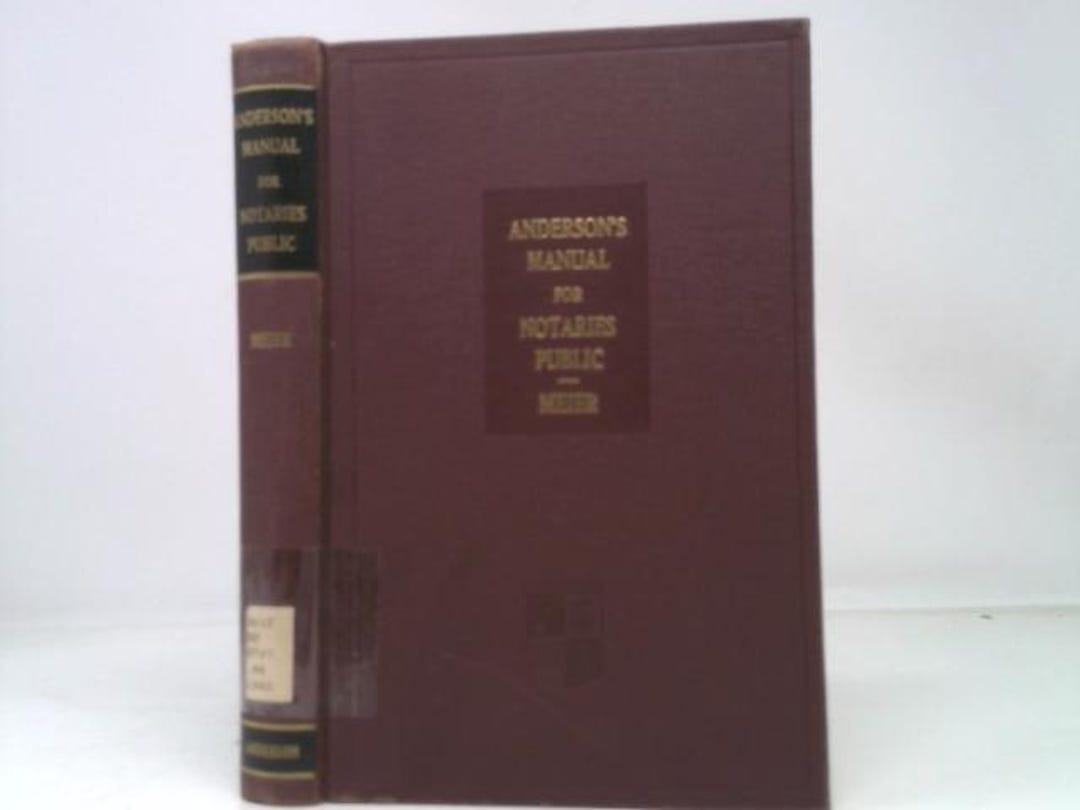 Anderson's Manual for Notaries Public by Carl Louis Meier - Etsy
