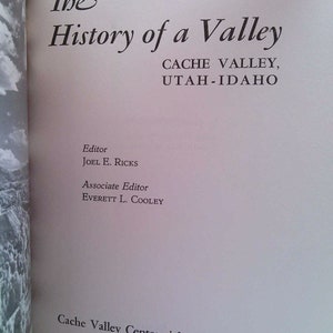 The History of a Valley: Cache Valley, Utah Idaho - Etsy
