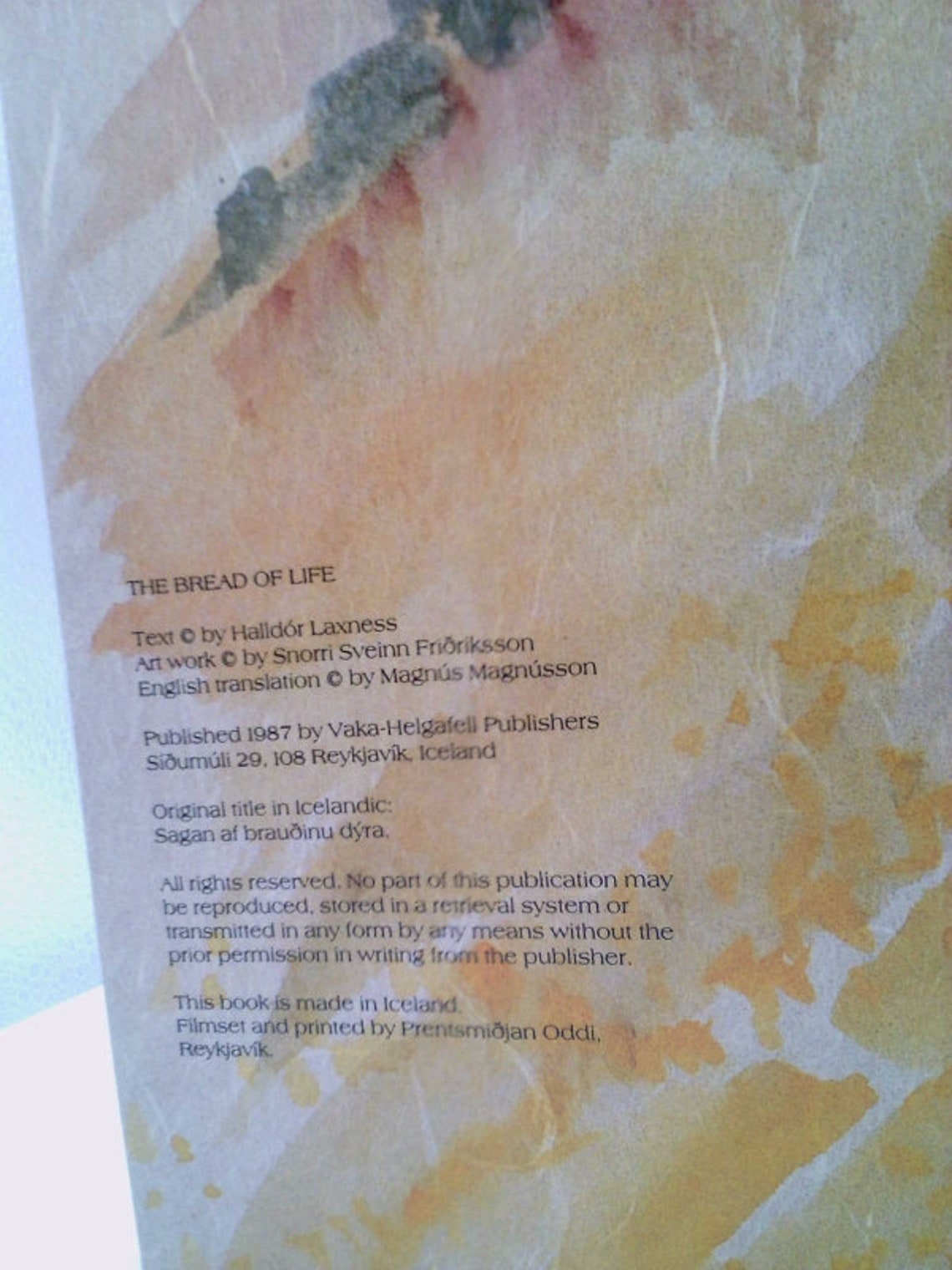 The Bread of Life by Halldor. Laxness - Etsy