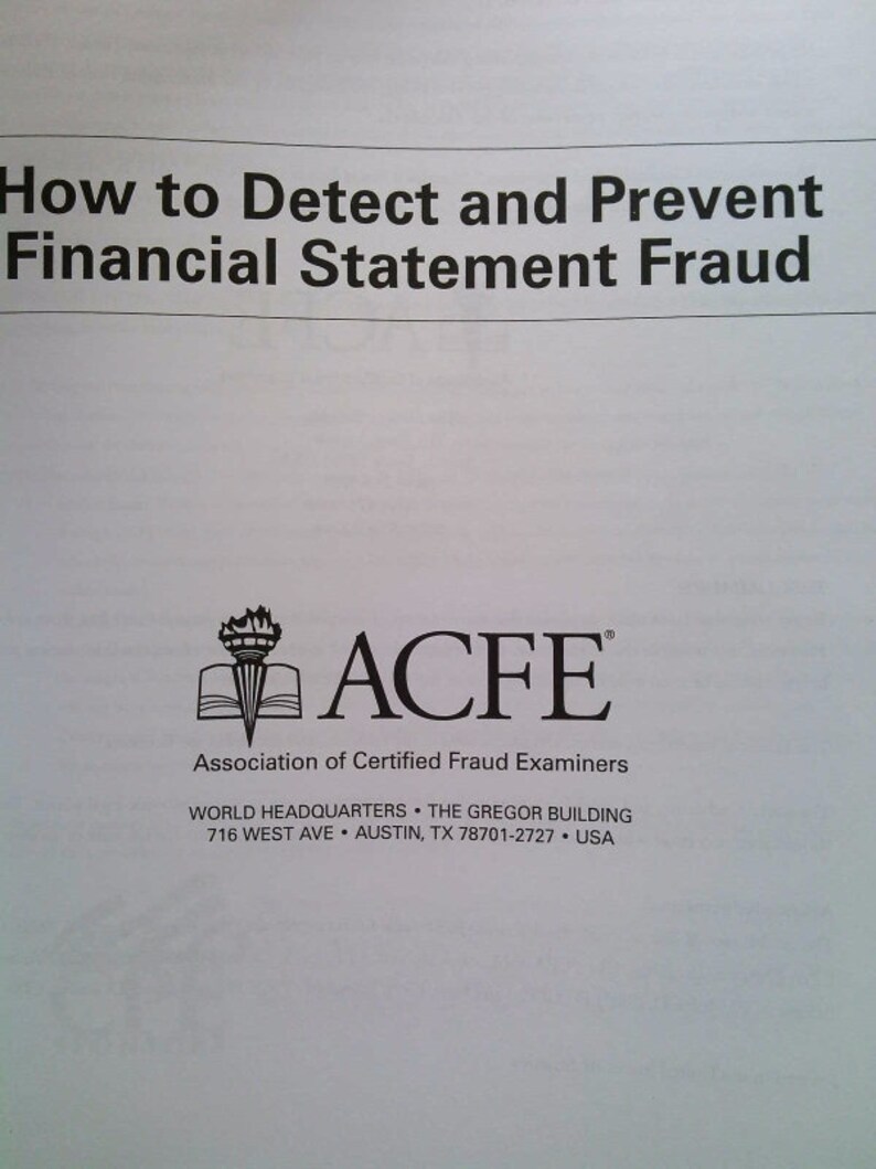 How to Detect and Prevent Financial Statement Fraud by - Etsy