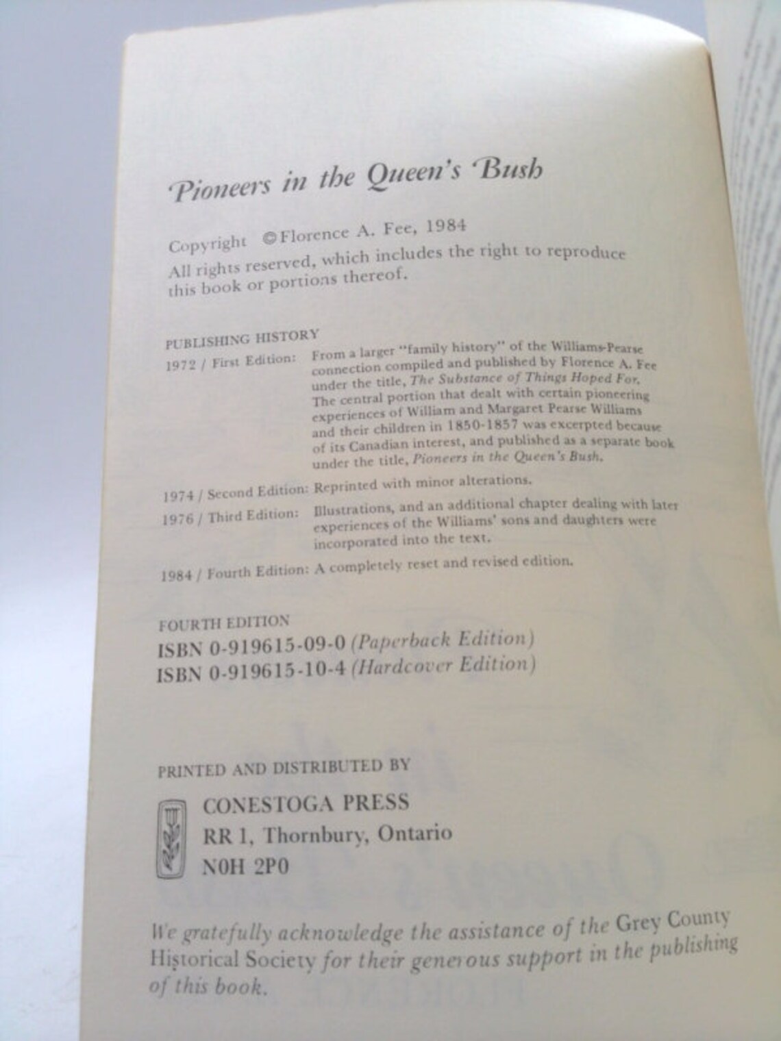 Pioneers in the Queen's Bush by Florence A Fee - Etsy