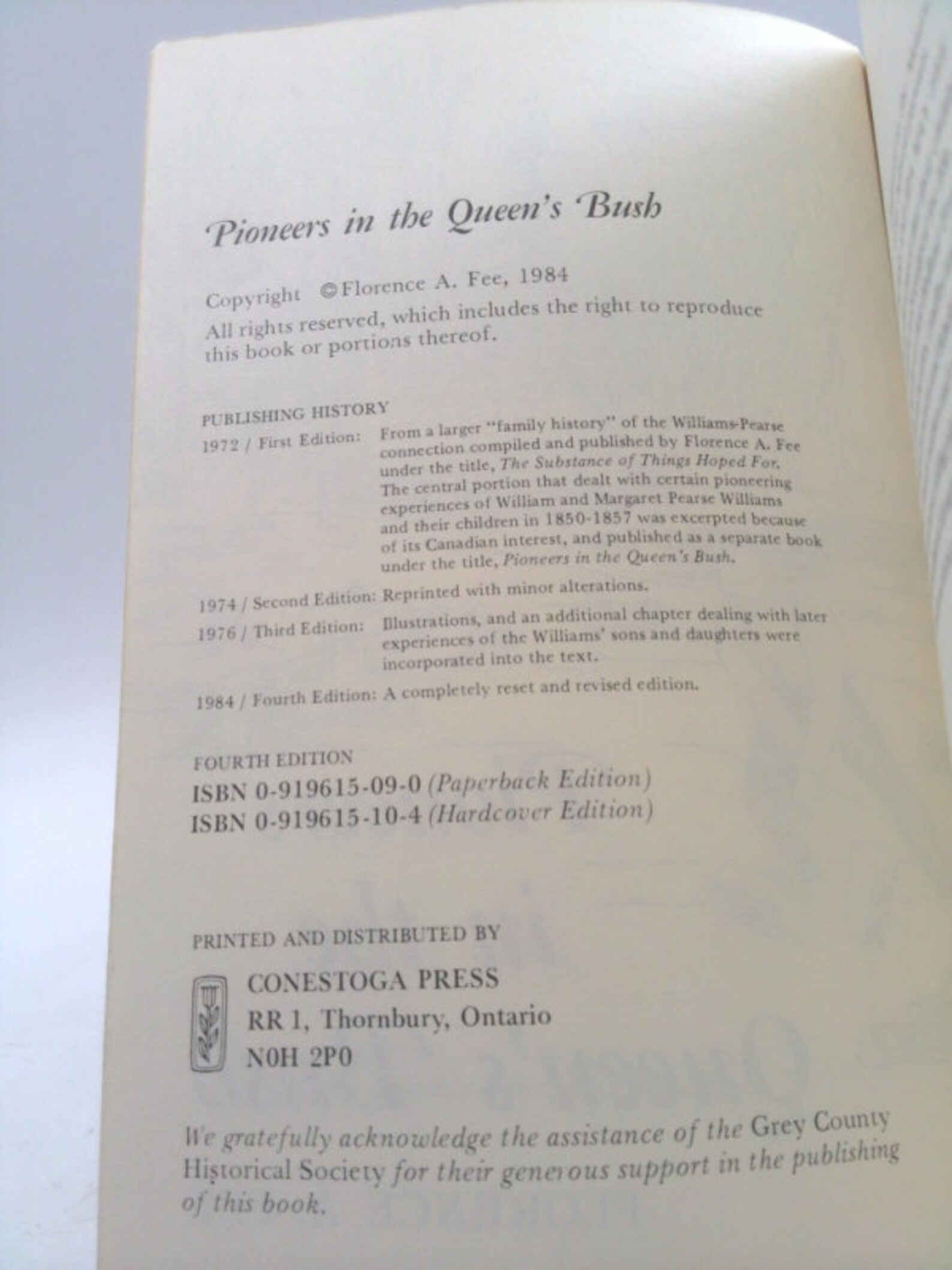 Pioneers in the Queen's Bush by Florence A Fee - Etsy