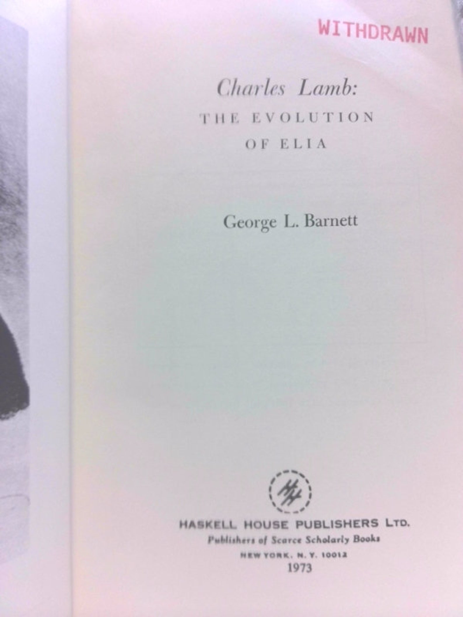 Charles Lamb: the Evolution of Elia by George Leonard Barnett - Etsy
