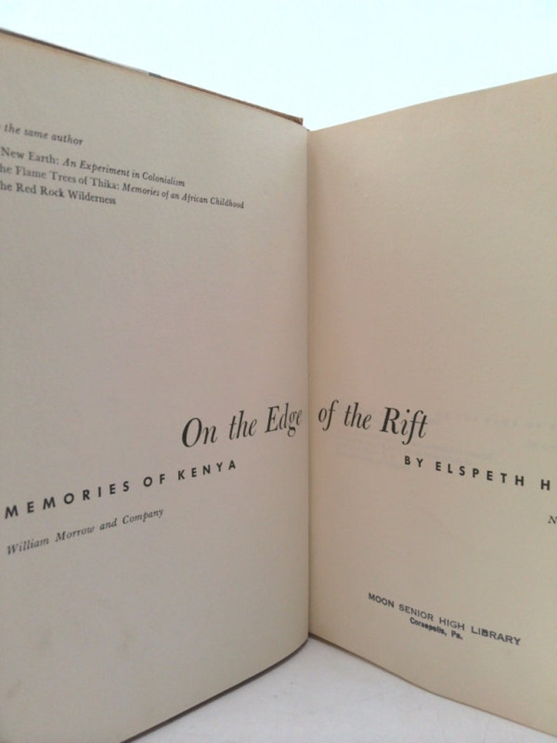 On the Edge of the Rift: Memories of Kenya by Elspeth Huxley - Etsy