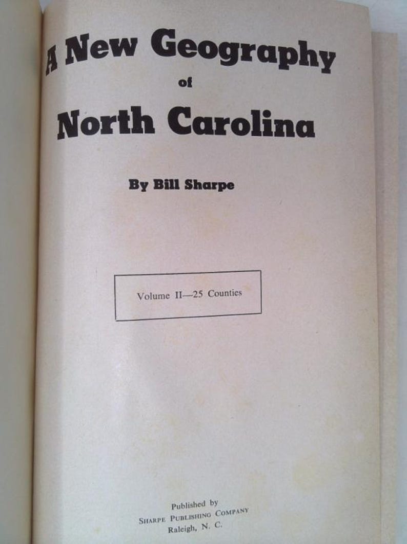 A New Geography of North Carolina, Volume Ii by Bill Sharpe - Etsy